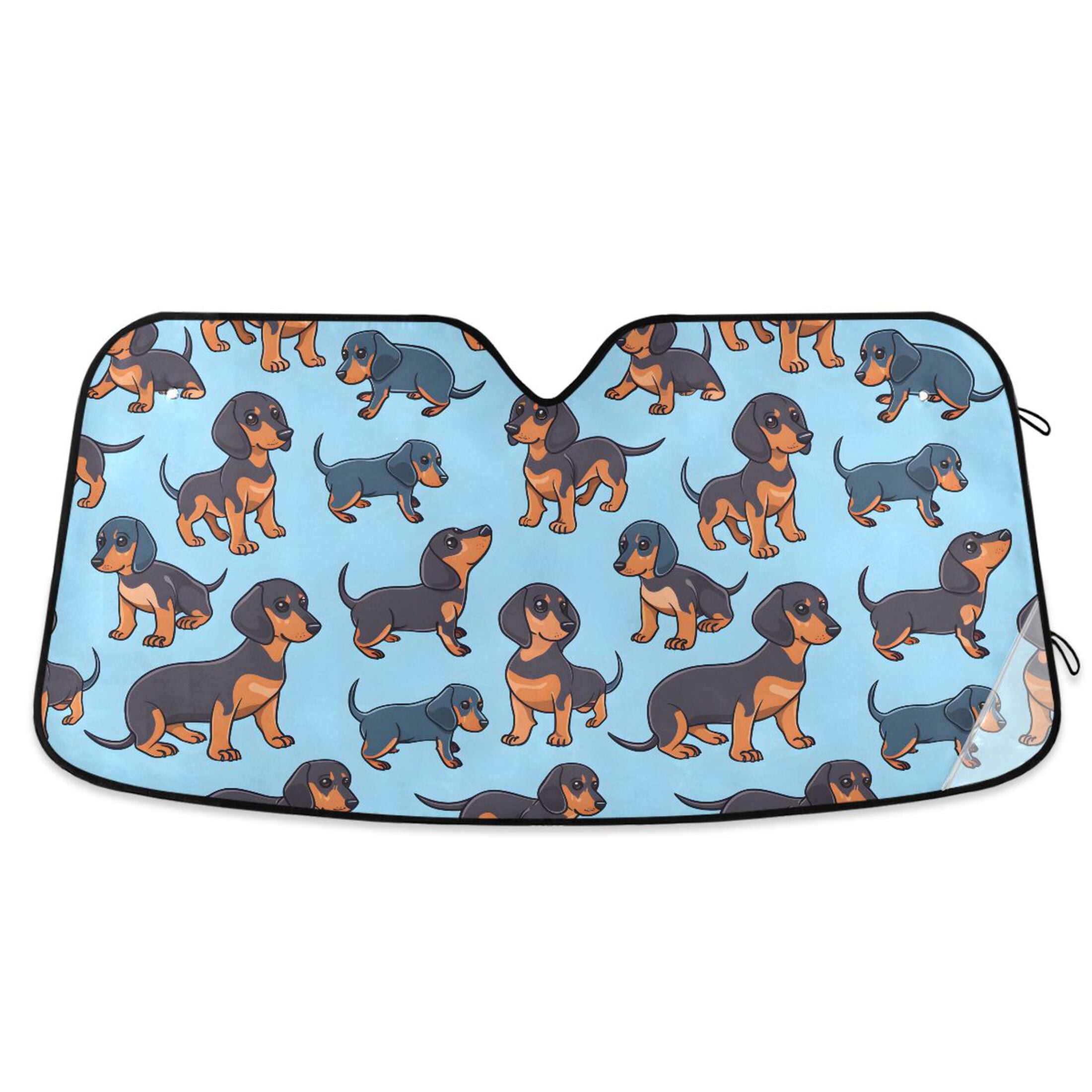 Cute Dachshund Dogs Car Windshield Sun Shade Foldable Car Front Window ...