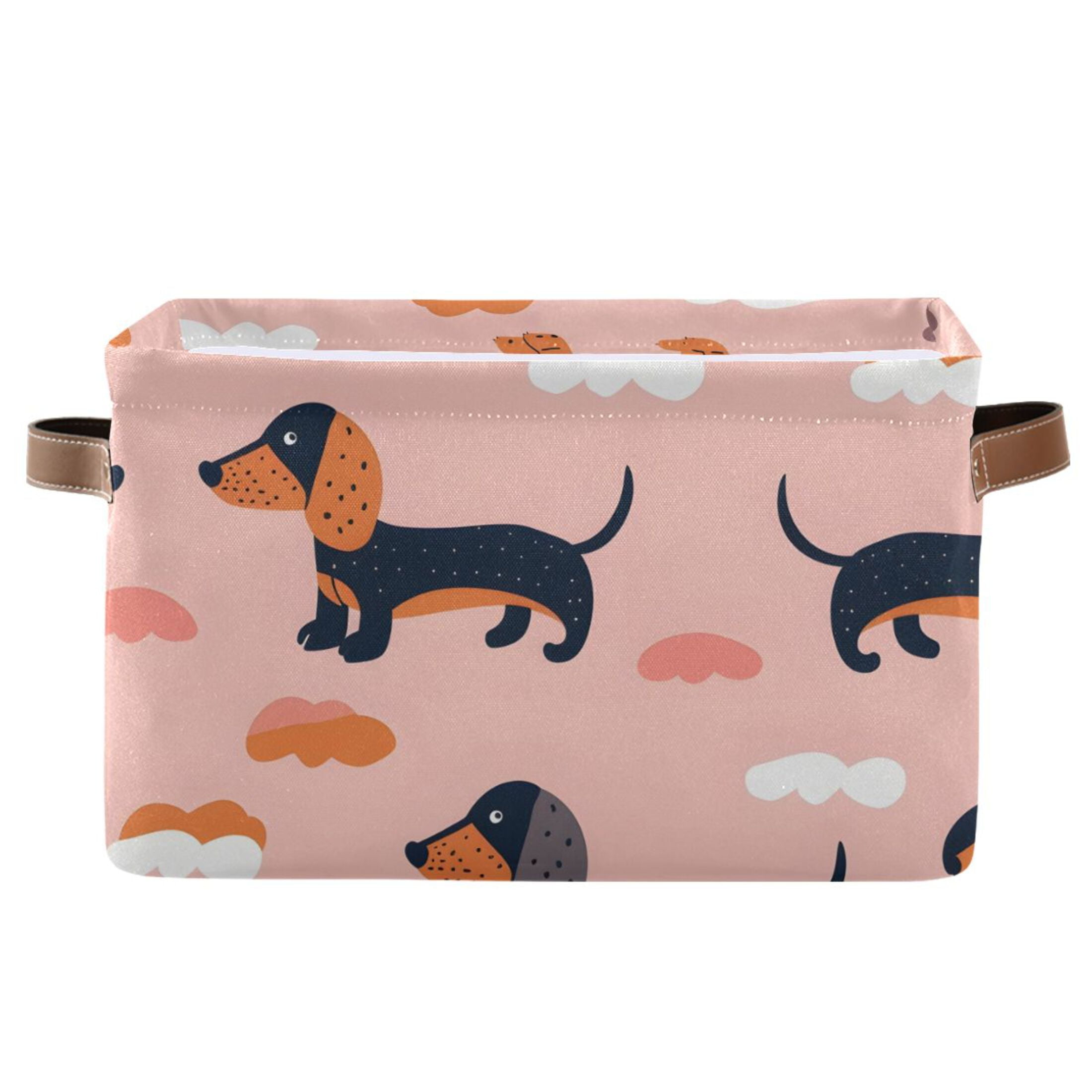 Cute Dachshund Dogs Storage Basket Large Foldable Storage Bin Laundry ...