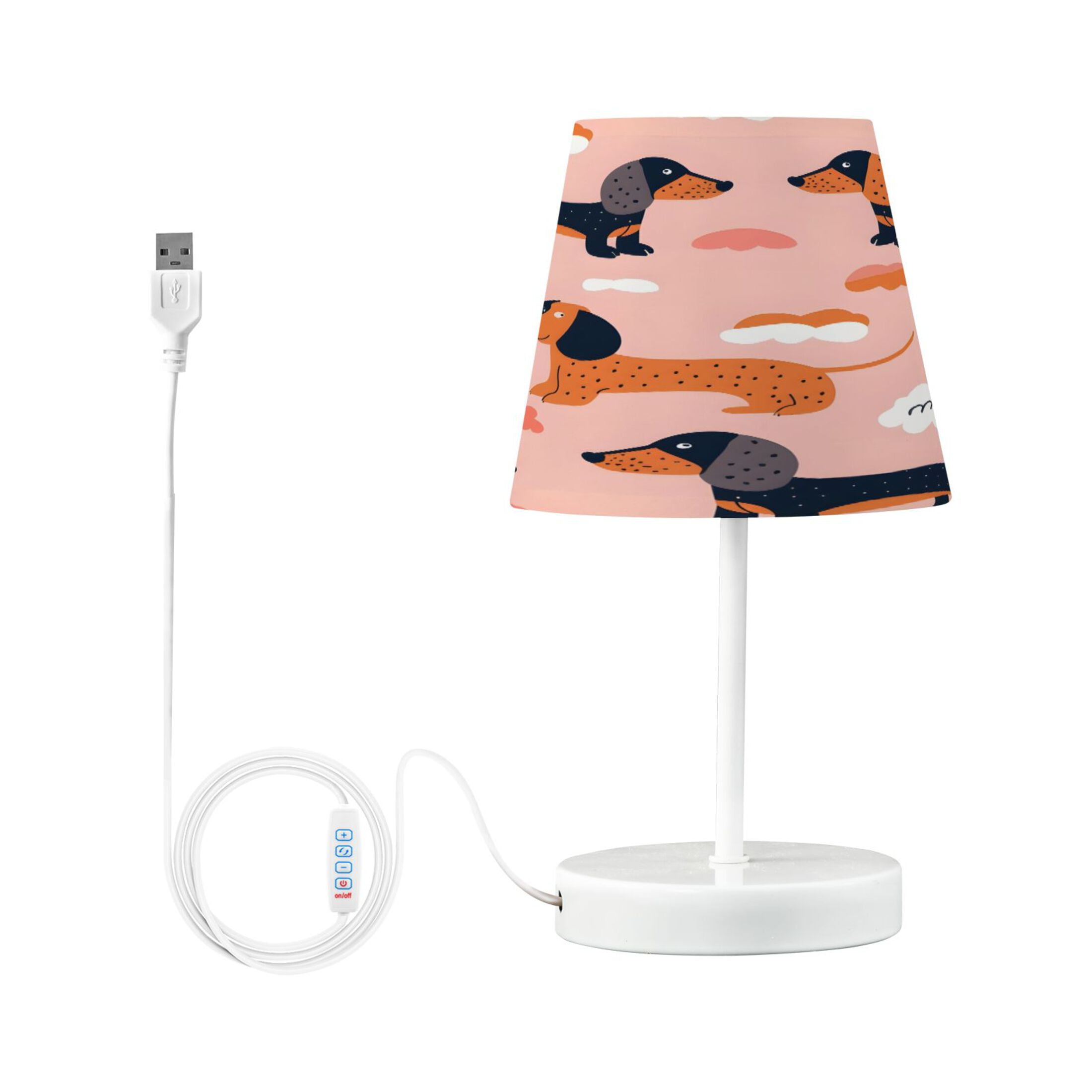 Cute Dachshund Dogs and Cloud Desk Lamp LED Table Nightstand Lamps with ...