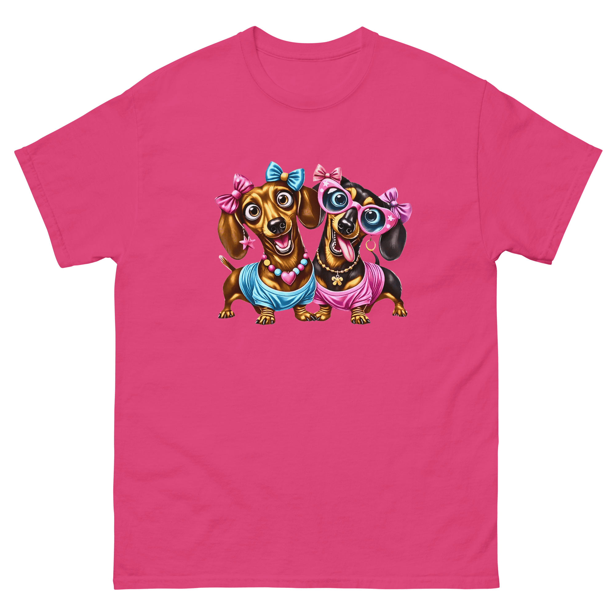 Cute Dachshund Duo Unisex Classic Tee – Funny Doxie Dog Design ...
