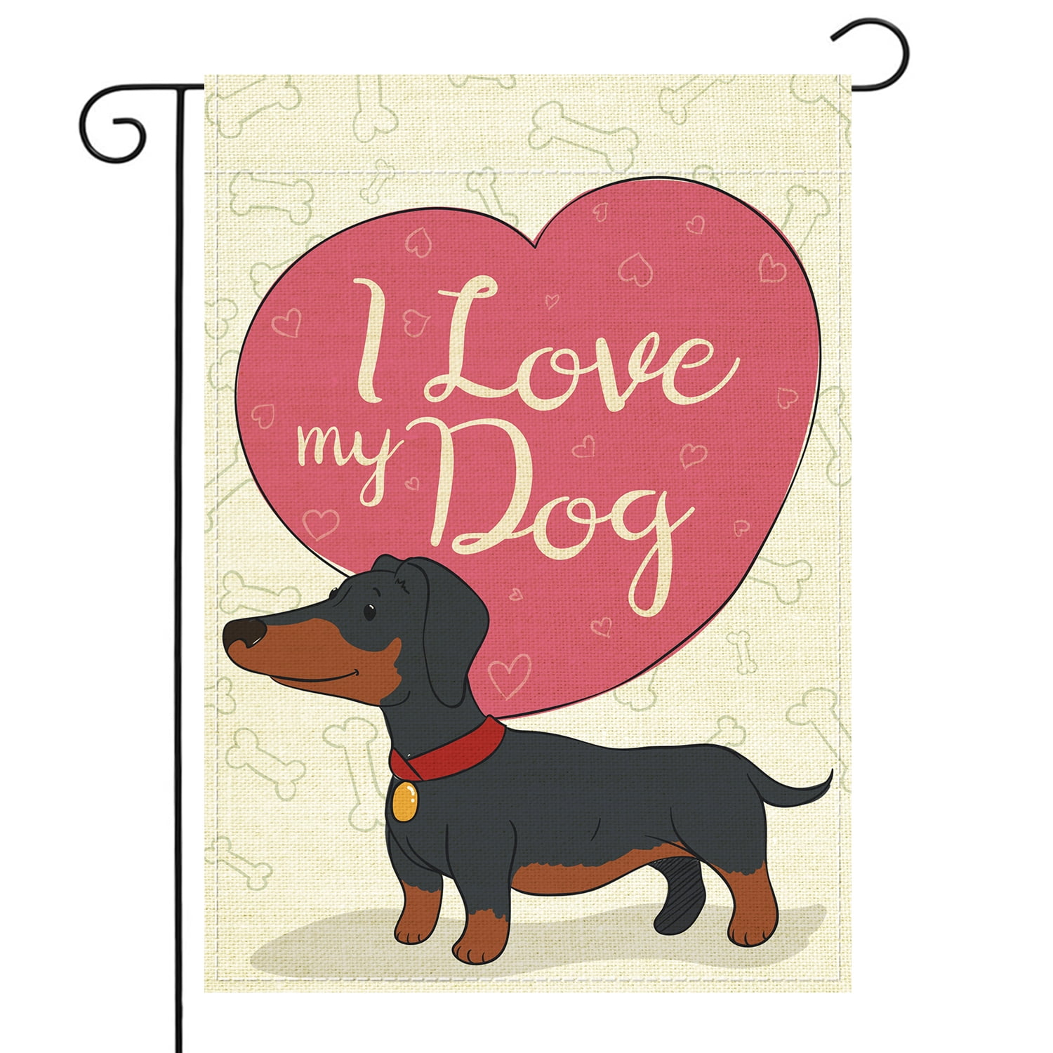 Cute Dachshund Garden Flag 12 x 18 inch Double Sided Puppy Lovers Dog ...