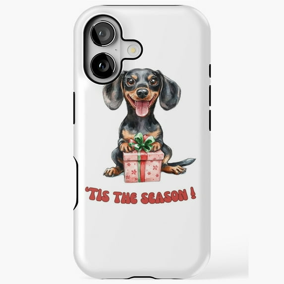 Cute Dachshund Holding Christmas Gift Holiday Design for iPhone 17 11 ...