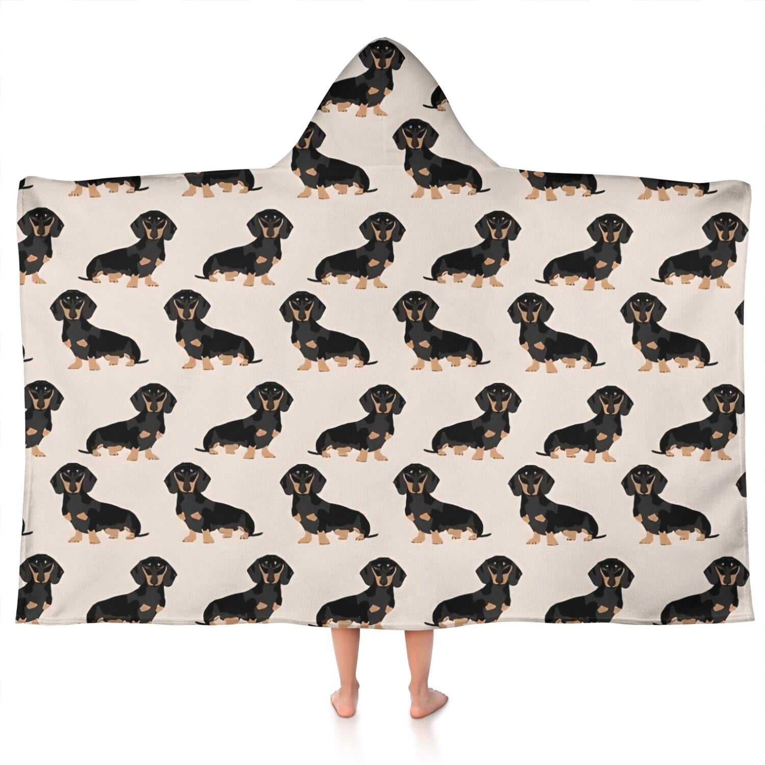 Cute Dachshund Hooded Bath Towel，50"x30" for Ages 3 To 12 Kids, Quick ...