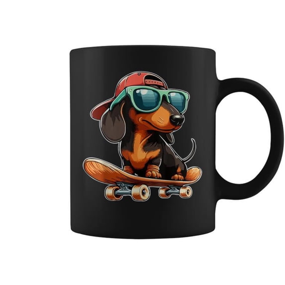 Cute Dachshund On A Skateboard Wiener Dog Coffee Mugs - Walmart.com