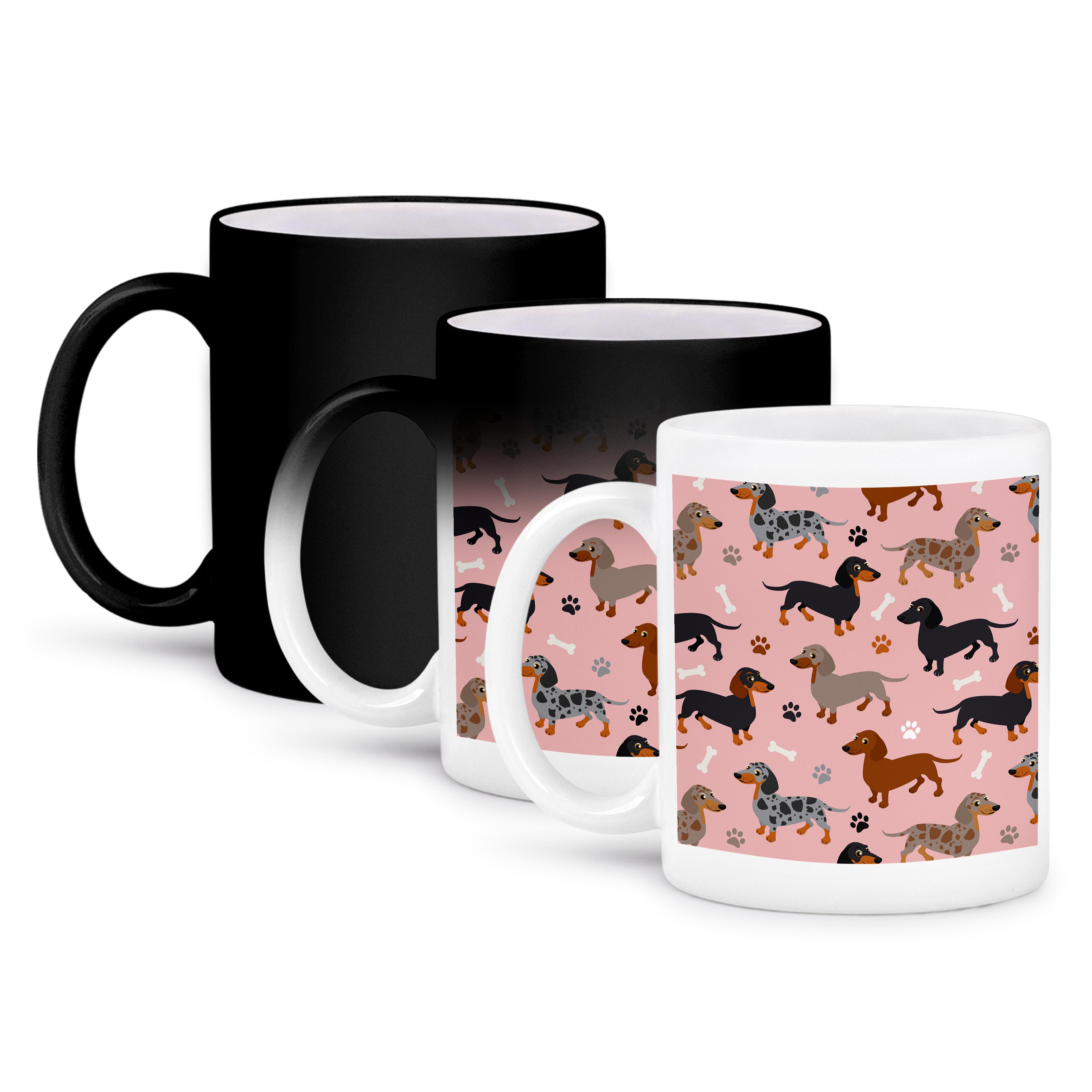 3dRose, Cute Dachshund Pattern Pink Weiner Dog, 11oz Magic Transforming ...