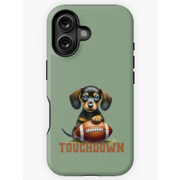 Cute Dachshund Playing Football, Funny Sports Dog Cartoon Art P118 ...