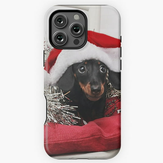 Cute Dachshund St. Nick Holiday Phone Case for iPhone 11 12 13 14 15 16 ...