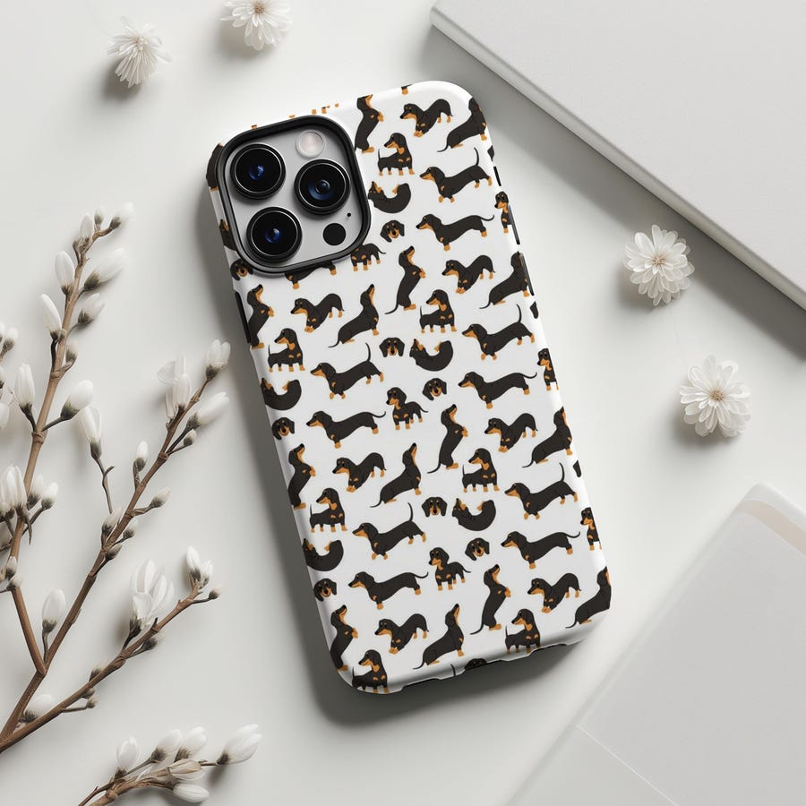 Cute Dachshund Weiner Dog Phone Case, Adorable Gift for Dog Lovers with ...