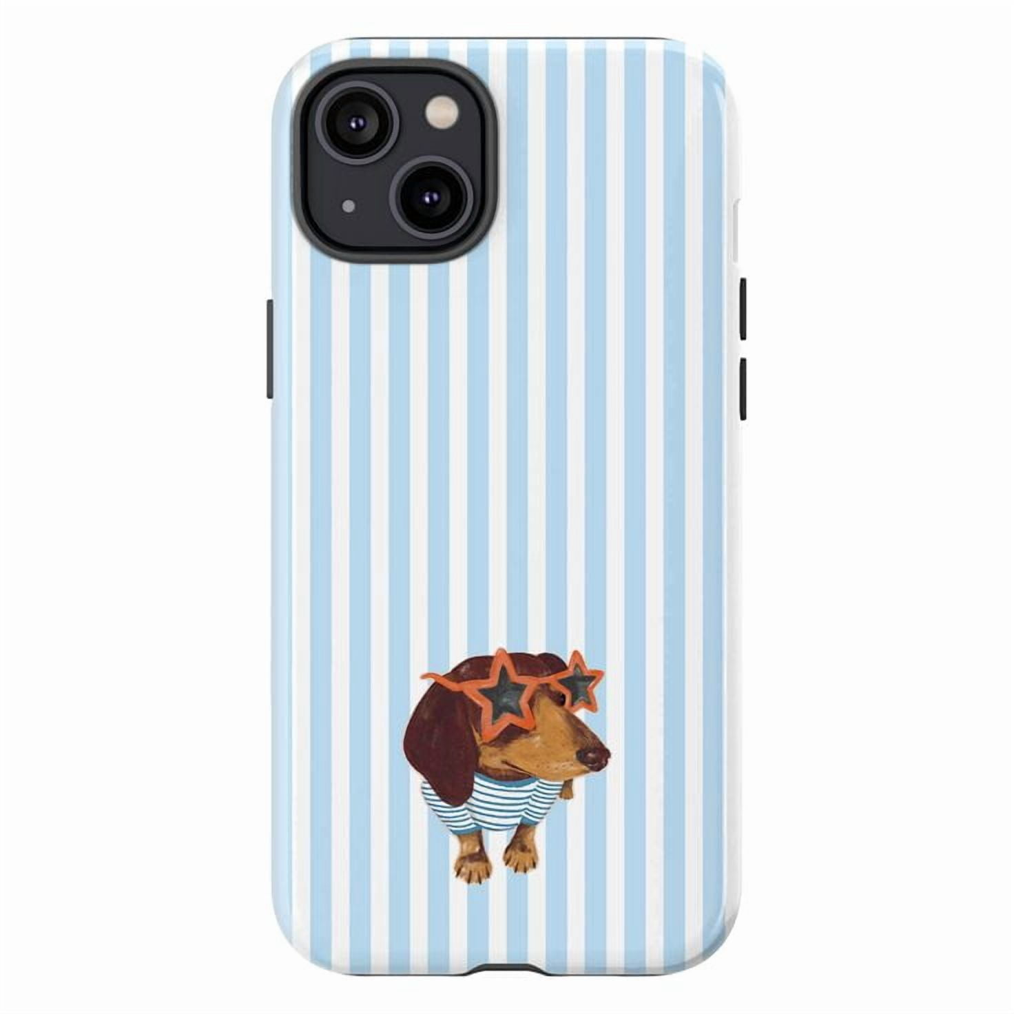 Cute Dachshund with Star Glasses Phone Case for iPhone 17 16 15 14 13 ...
