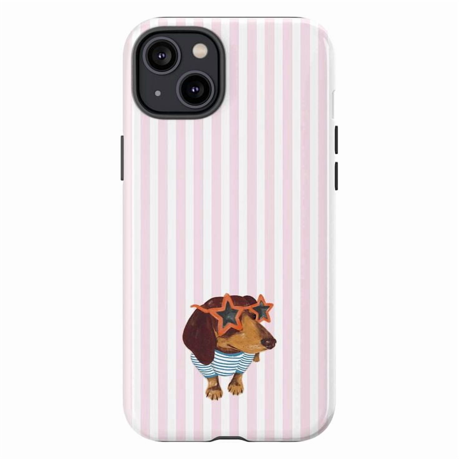 Cute Dachshund with Star Glasses Phone Case for iPhone 17 16 15 14 13 ...