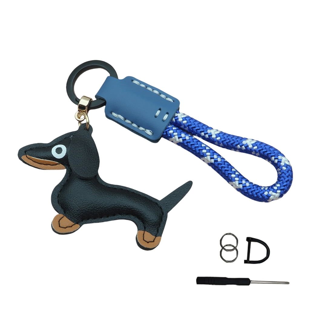 Cute Dachshund1eatherKeychain Playful Sausage Dog Keychain Delicate ...