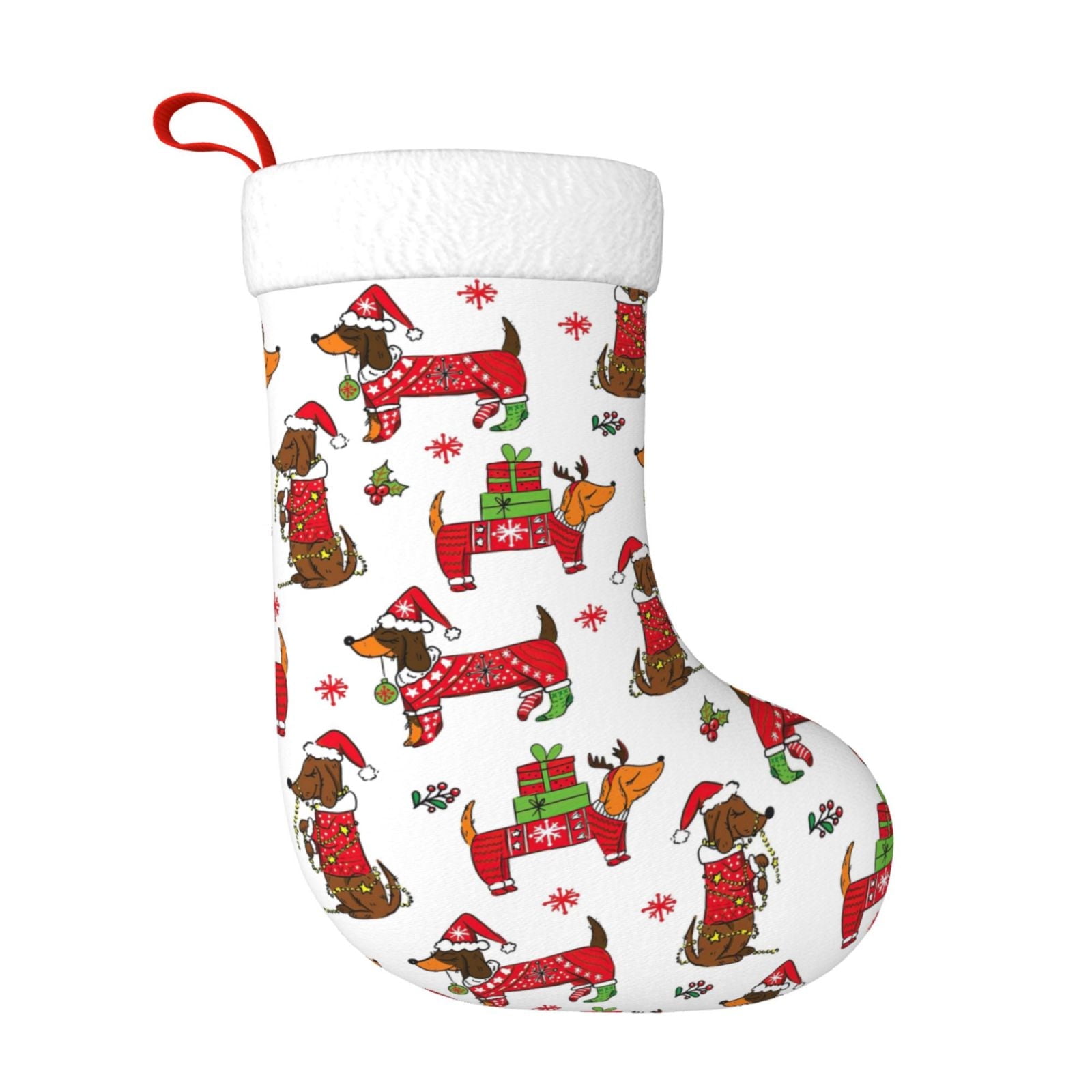 Cute Dachshunds Personalized Christmas Stocking 18" Large Xmas ...