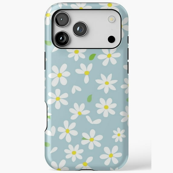 Cute Daisies On A Blue Sky Pattern iPhone Case 11 to 17 Pro Max ...