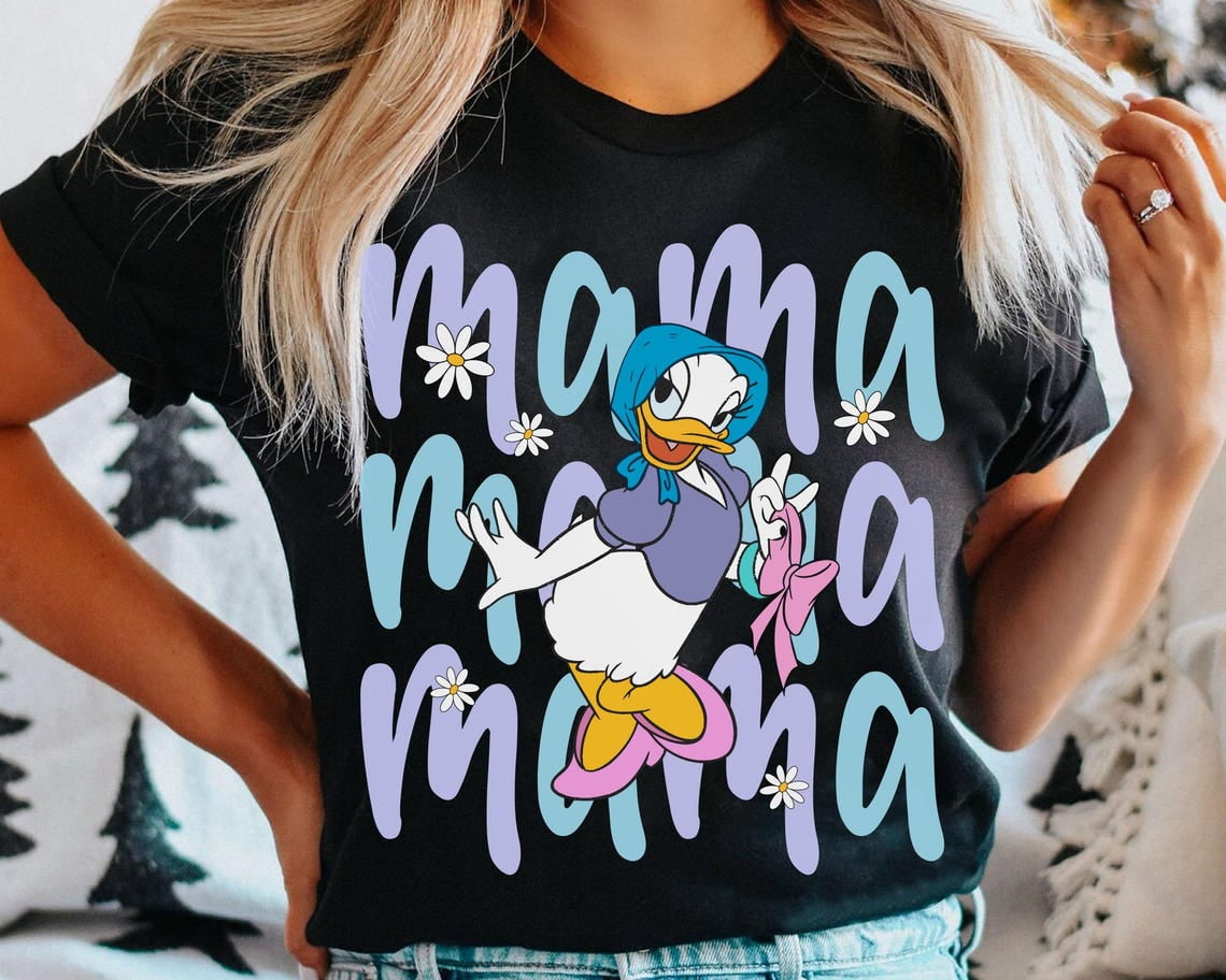 Cute Daisy Duck Mama Coquette Bow Shirt, Vintage Floral Mama Goose T ...