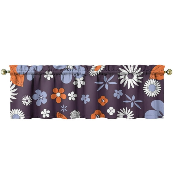 Cute Daisy Floral Valance - 54 Inch Rod Pocket Window Treatment, Retro ...