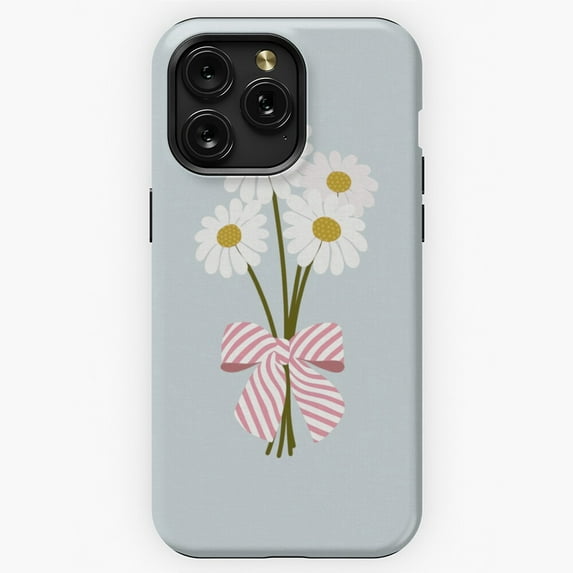 Cute Daisy Flower Bouquet Blue Grey Pink iPhone Case 17 to 11 Pro Max ...