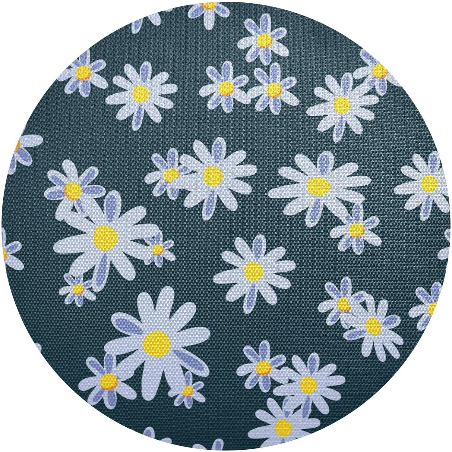 Cute Daisy Placemats Round Table Mats Non-Slip Washable Heat Resistant ...