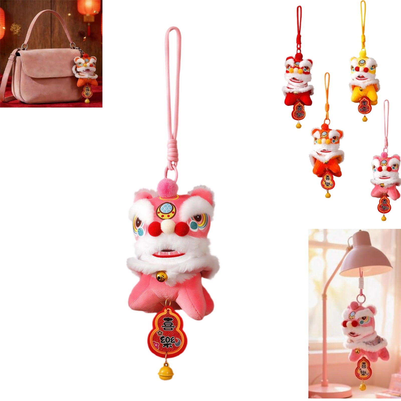 Cute Dance Keychain - Chinese Plush Keychain, Cultural Lion Dance ...