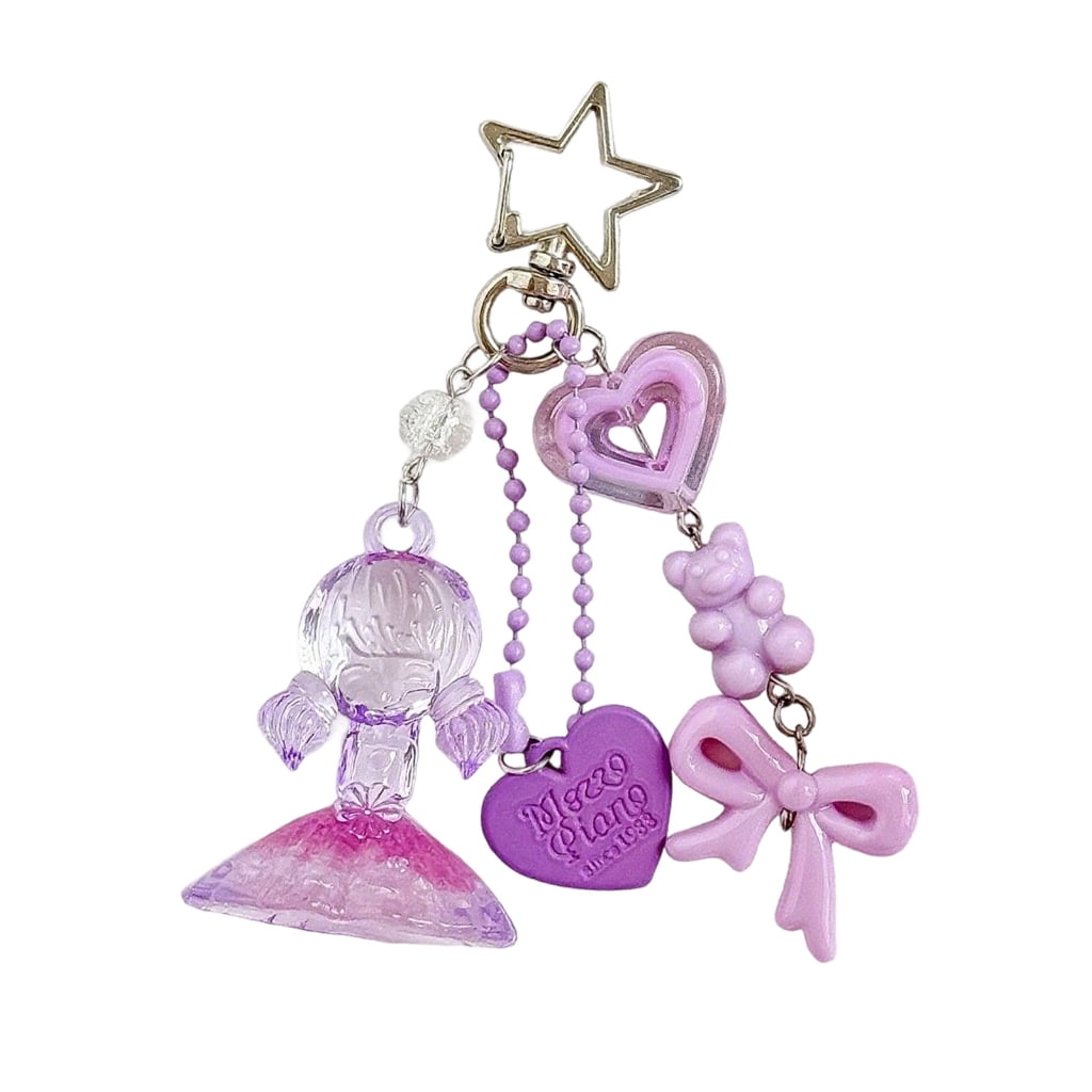 Cute Dancing Girl Bowknot Keyring User Friendly Resin Gift for Girls ...