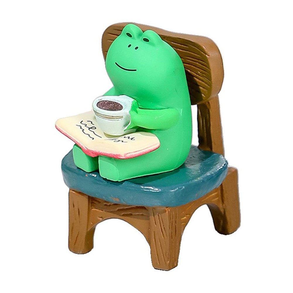 Cute Decompression Small Ornaments Frog Rocking Chair Office Desktop ...