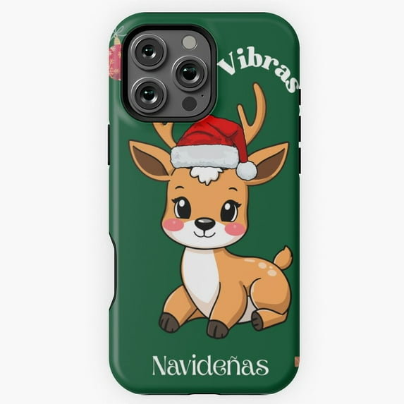 Cute Deer Christmas Festive Winter Style iPhone Case 17 16 15 14 13 12 ...