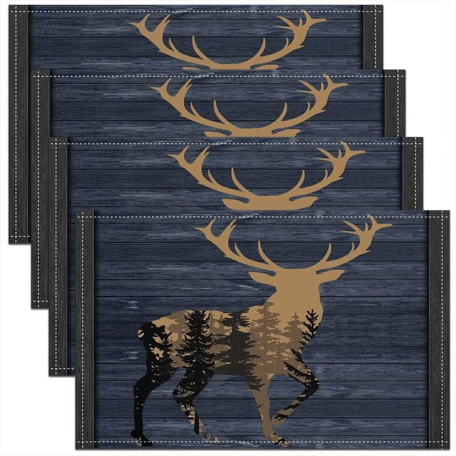 Cute Deer Placemats,Deer Hunting Table Place Mats?Antlers Western ...