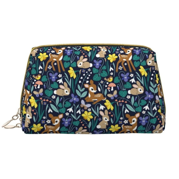 Cute Deer Rabbit Butterfly Flower Makeup Bag, Large Capacity Cosmetic ...
