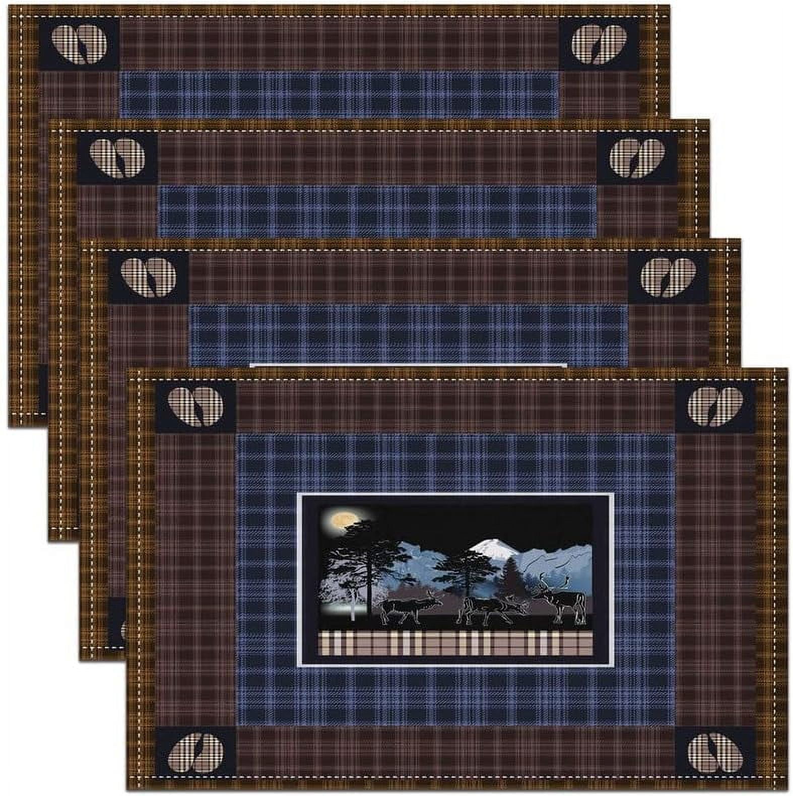 Cute Deer Washable Fabric Decoration Table Mats Placemat Deer Hunting ...