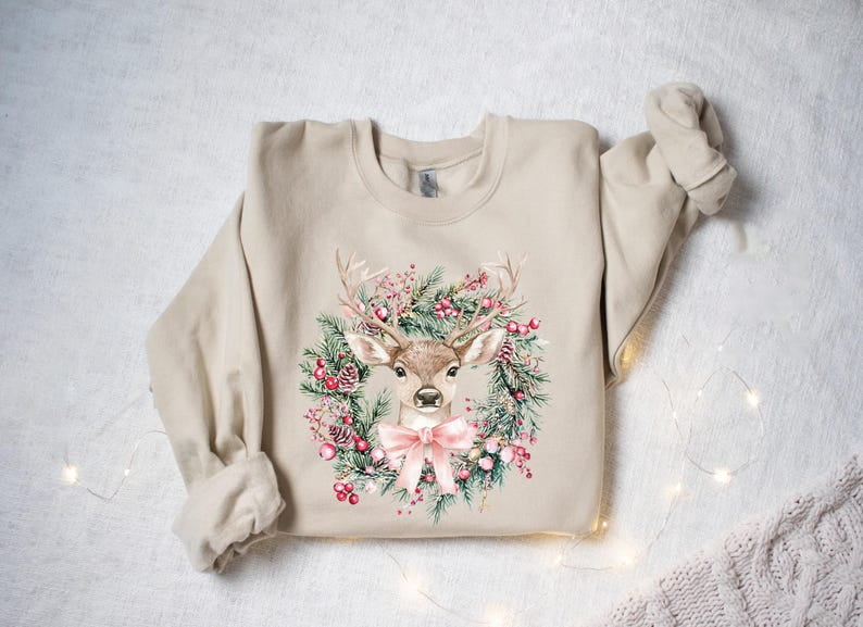 Cute Deer Xmas, Xmas Reindeer Sweater, Deer Christmas Sweater, Xmas ...