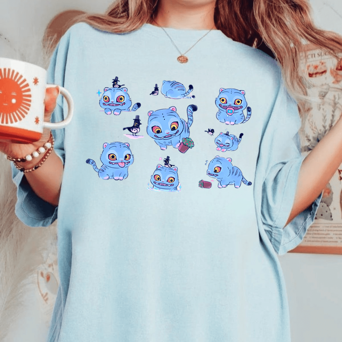 Cute Demon Blue Tiger and Bird Jinu KPop Demon Hunters Shirt, Saja Boys ...