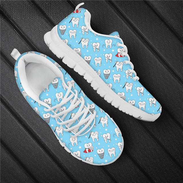 Cute Dental Teeth Print Women's Shoes Lace Up Sneakers Women 2023 ...