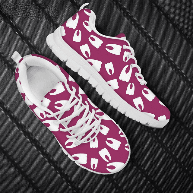 Cute Dental Teeth Print Women's Shoes Lace Up Sneakers Women 2023 ...