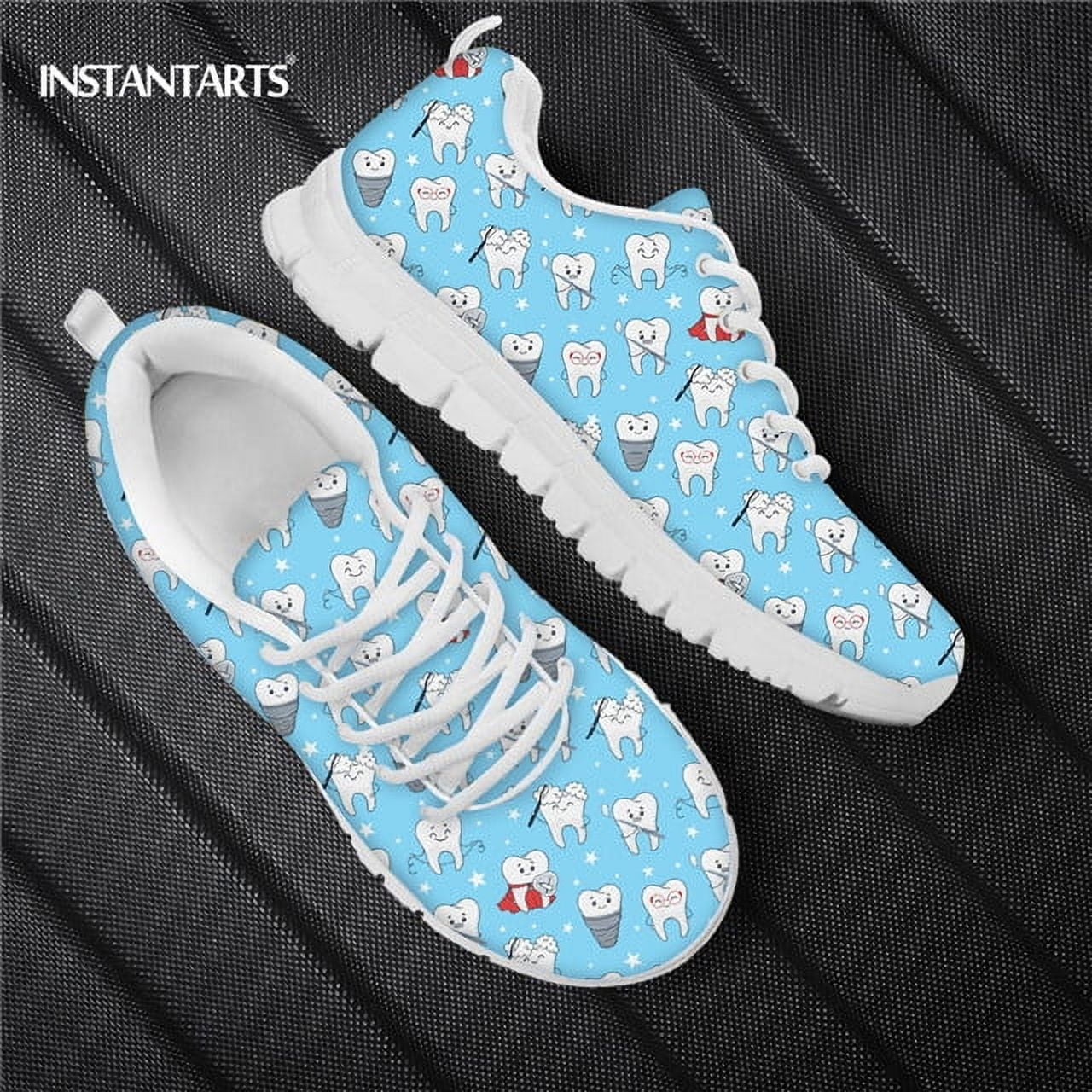 Cute Dental Teeth Print Women's Shoes Lace Up Sneakers Women 2023 ...