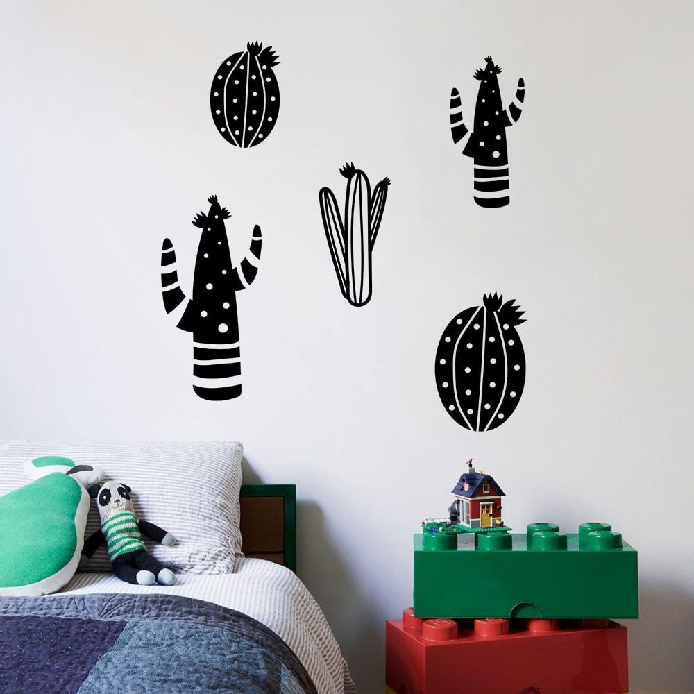 Cute Desert Plant Cactus Cacti Cartoon Wall Sticker Art Decal for Girls ...