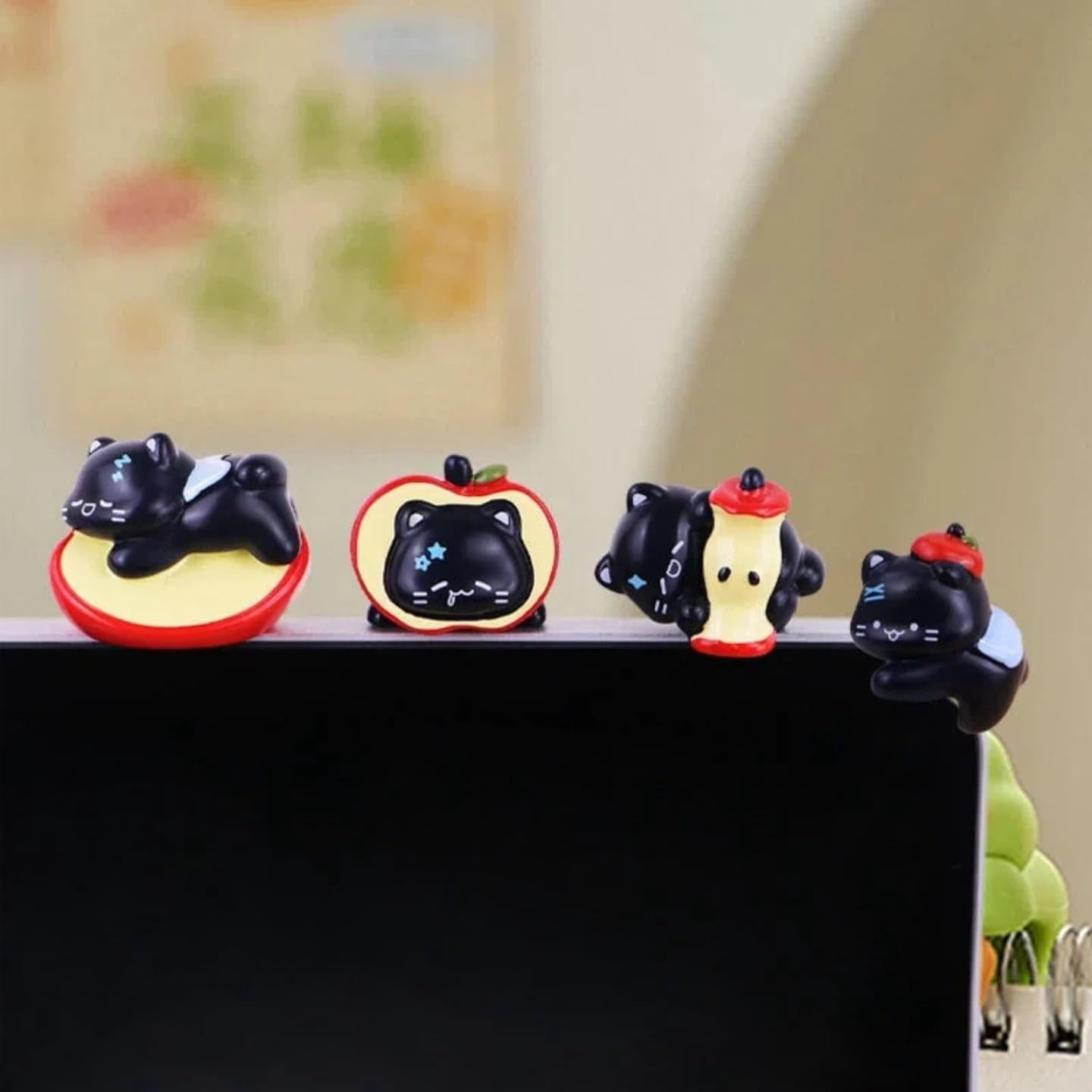 Cute Desk & Car Figurine Hand-Painted Resin with Groove Design Kawaii ...
