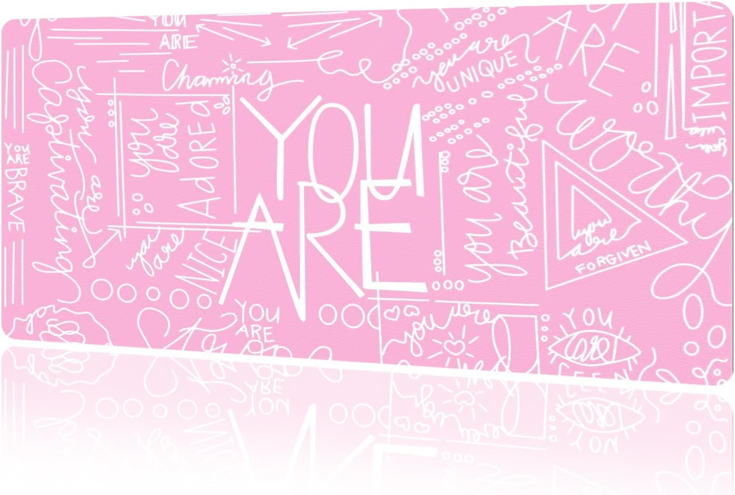 Cute Desk Mat Quote You are Pink Desk Pad Mouse Pad Gaming Mousepad XXL ...