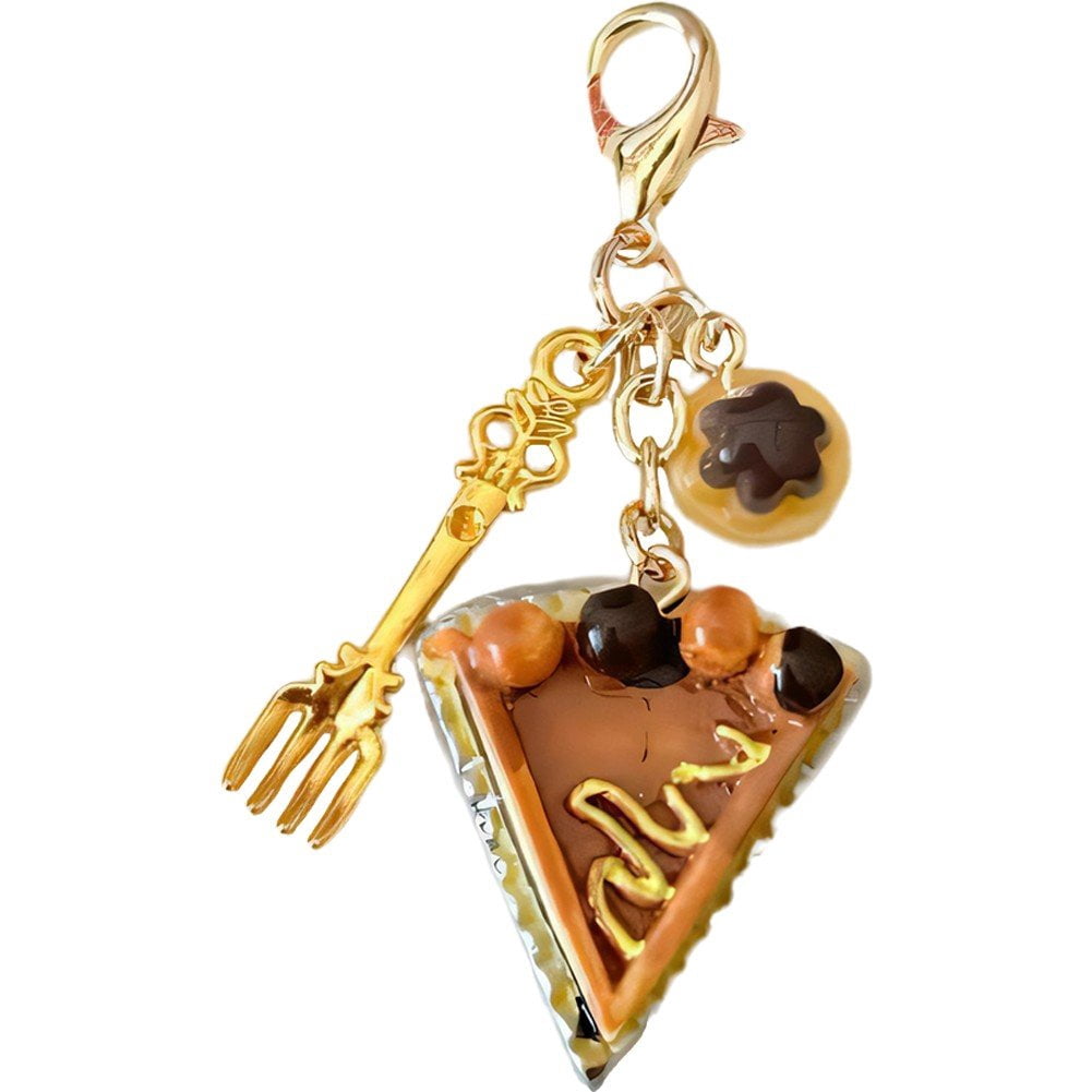 Cute Dessert Keychain for Women, Lovely Chocolate Cake Pendant ...