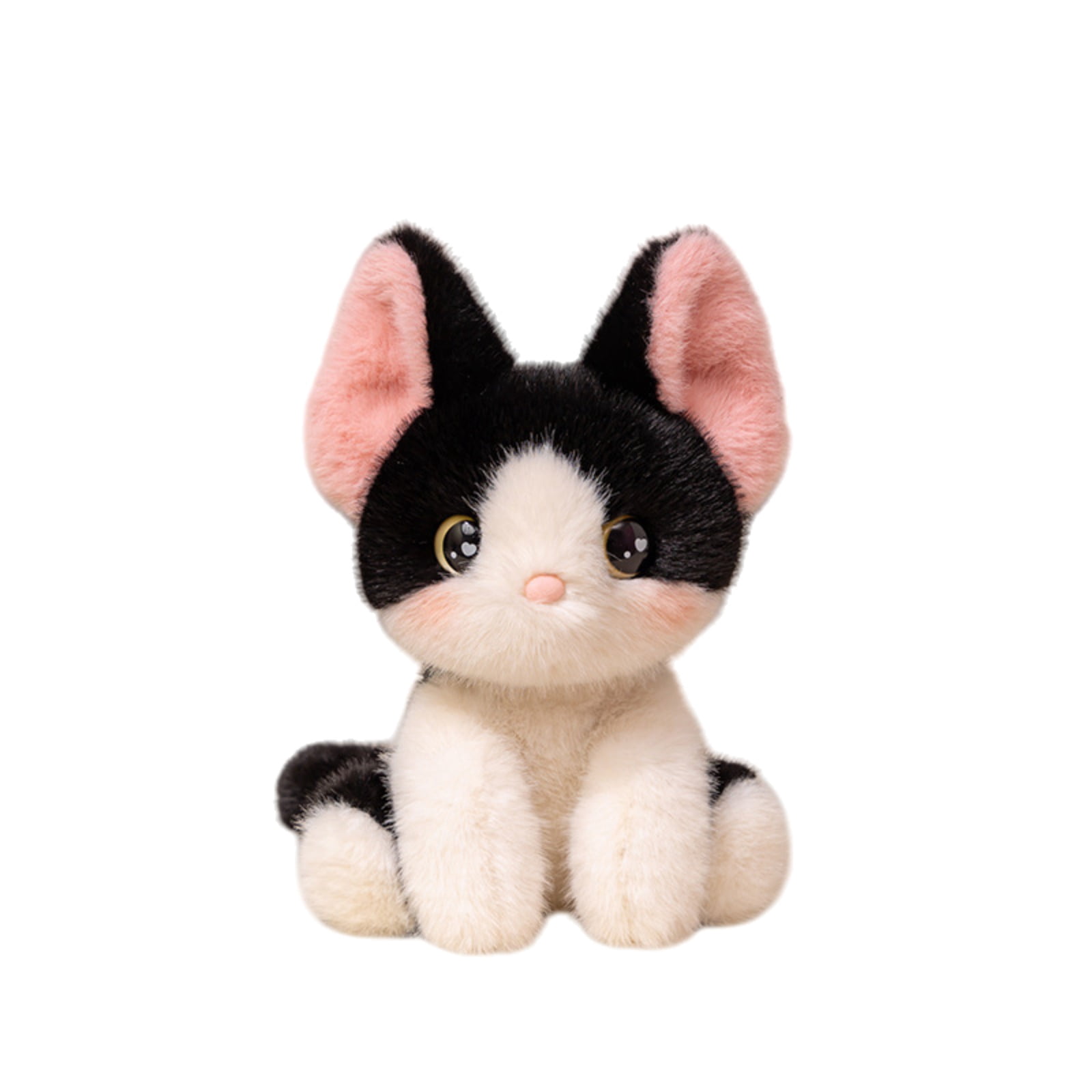 Cute Devon Cat Plush Toy, Tricolor White Black Siamese Cat Stuffed ...