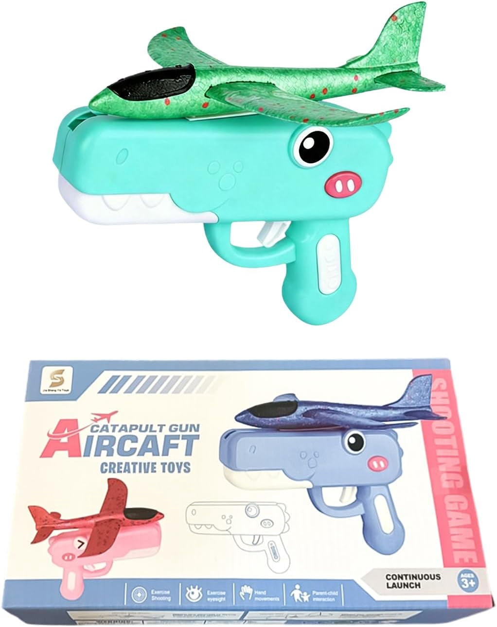 Cute Dinosaur Airplane Launcher Toy -Boxed Version, 8'' Foam Glider ...
