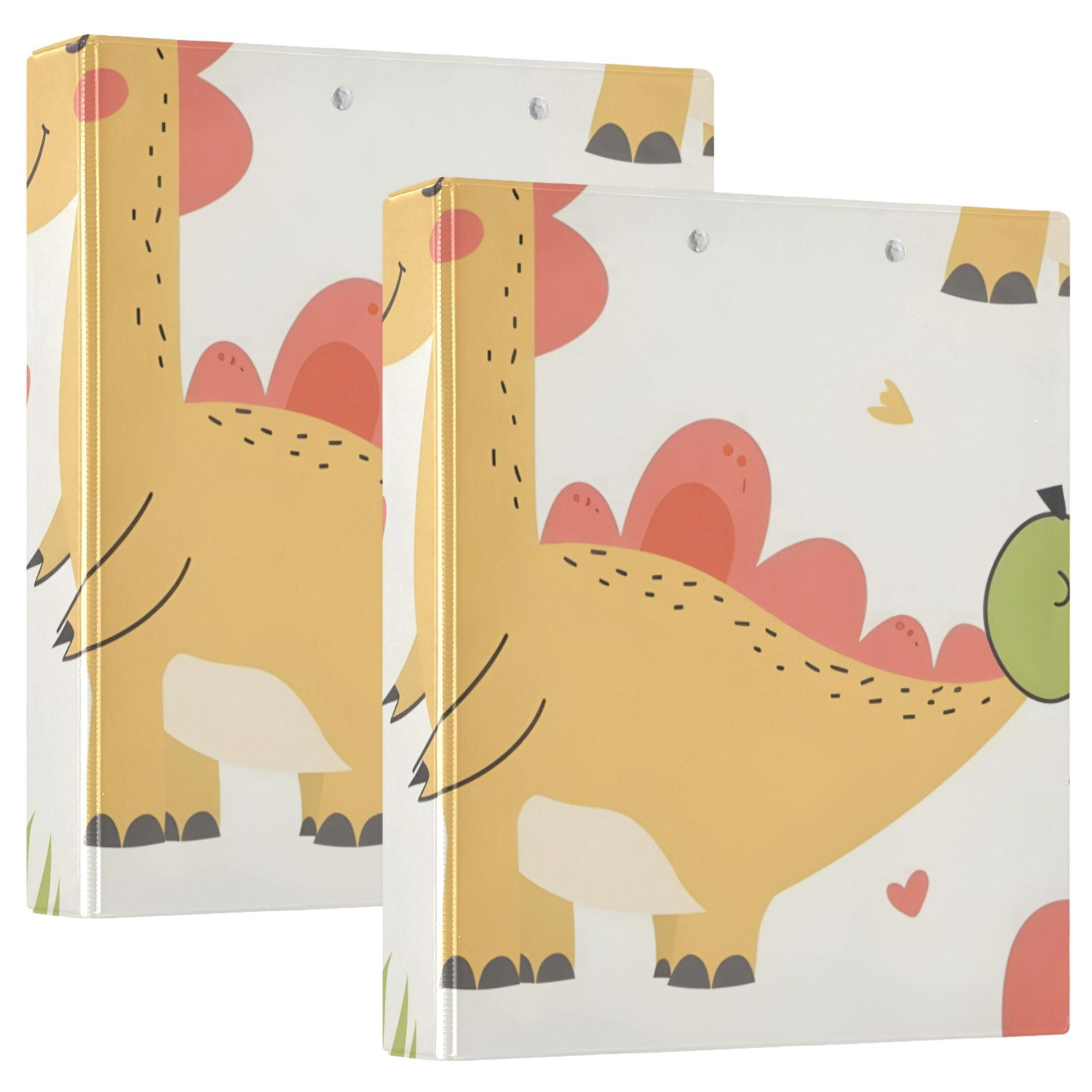 Cute Dinosaur Apples 3 Ring Binders 1.5 inch Hardcover File Folders ...
