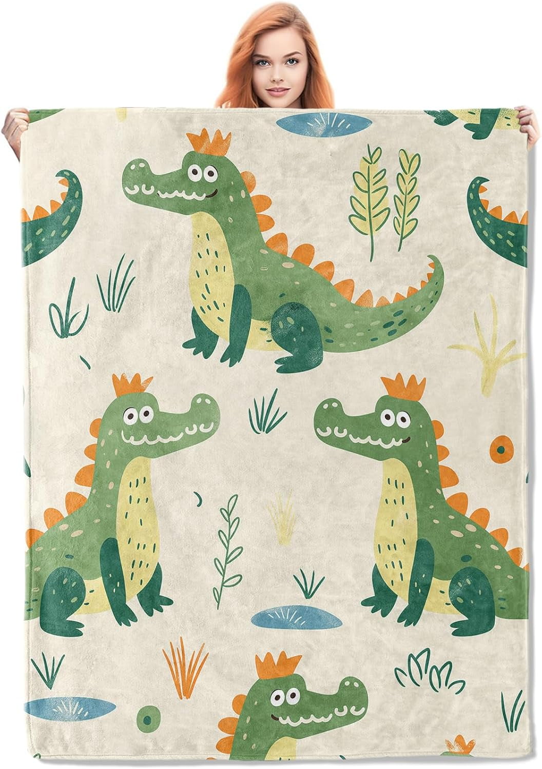 Cute Dinosaur Blanket,Anime Flannel Throw Blankets,Soft Warm ...