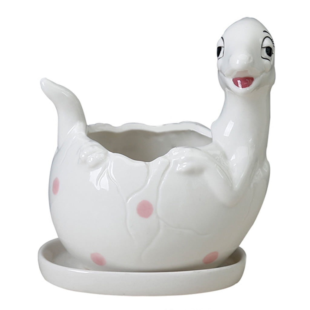 Cute Dinosaur Ceramic Planter Pot Planting Flower Pots with Drainage ...