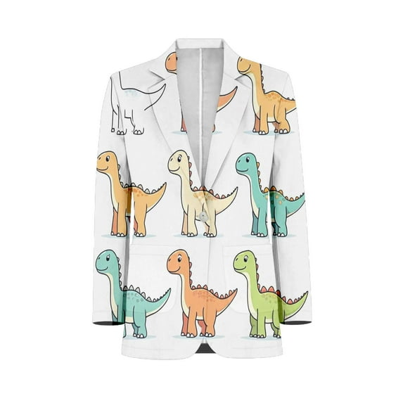 Cute Dinosaur Evolution Stickers Mens Suits Shawl Collar Slim Fit Suit ...