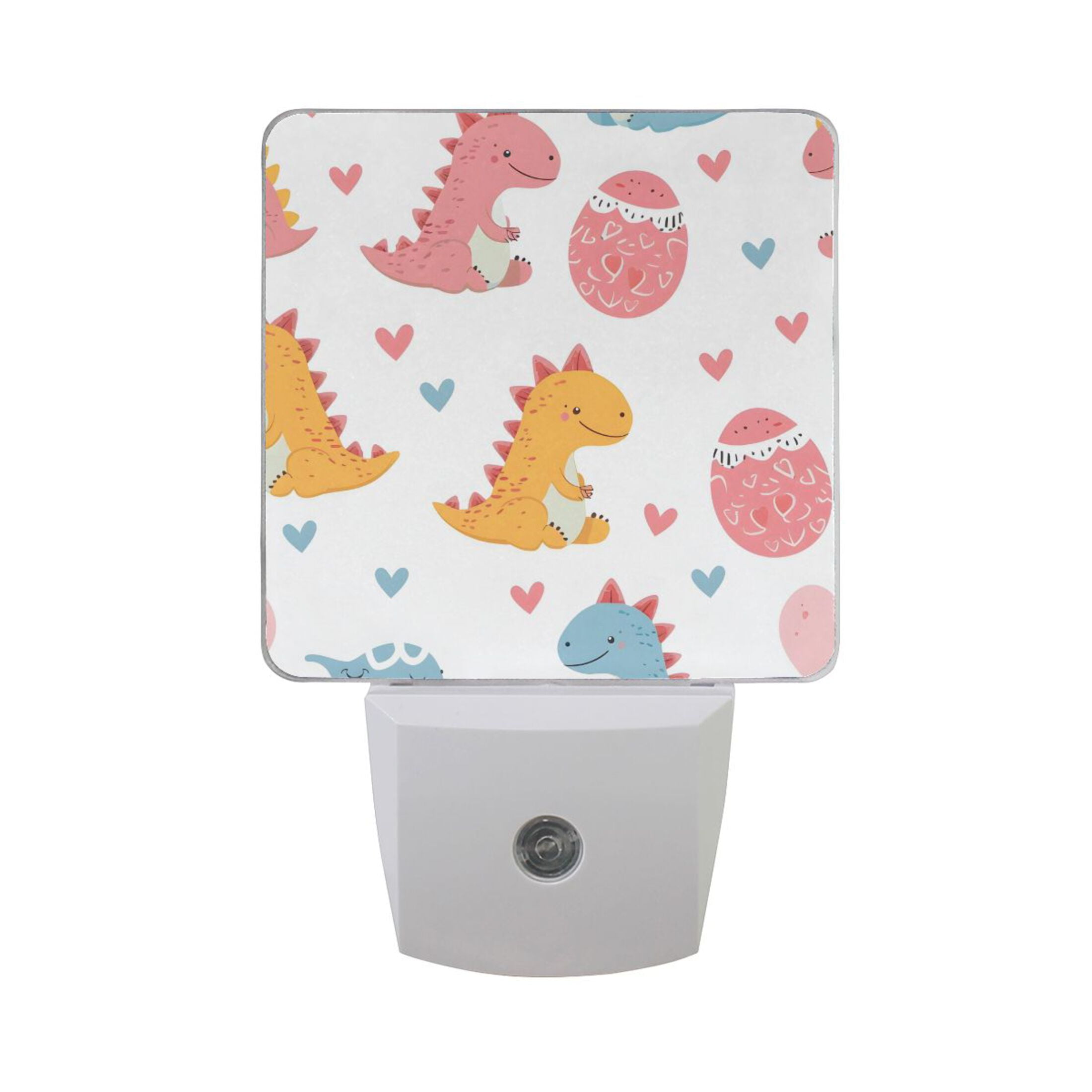 Cute Dinosaur Heart Egg LED Night Light with Smart Sensor Plug Into ...