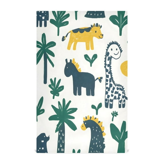 Cute Dinosaur Illustration Kitchen Towels Dishcloth Decorative Waffle ...