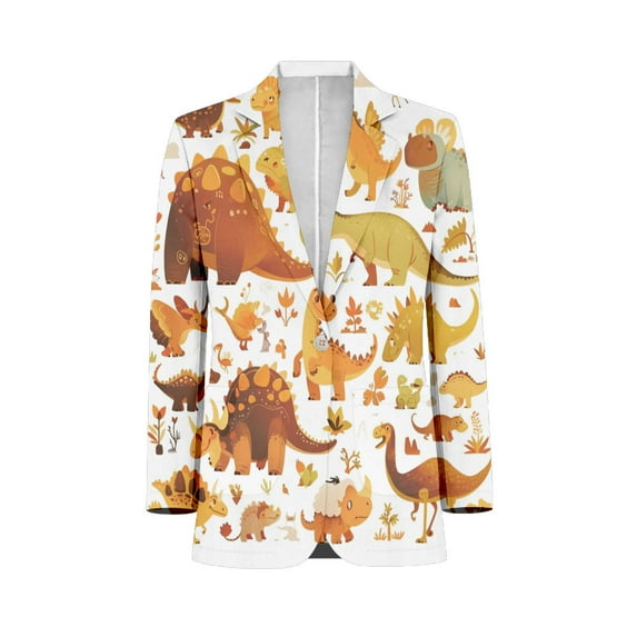 Cute Dinosaur Mens Suits Shawl Collar Slim Fit Suit Mens Groom Jacket ...