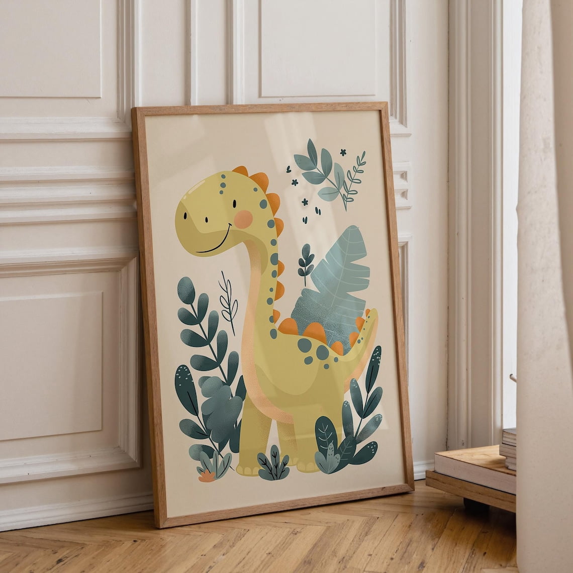 Cute Dinosaur Nursery Baby Dino Neutral Room Décor Cartoon Cartoonish ...