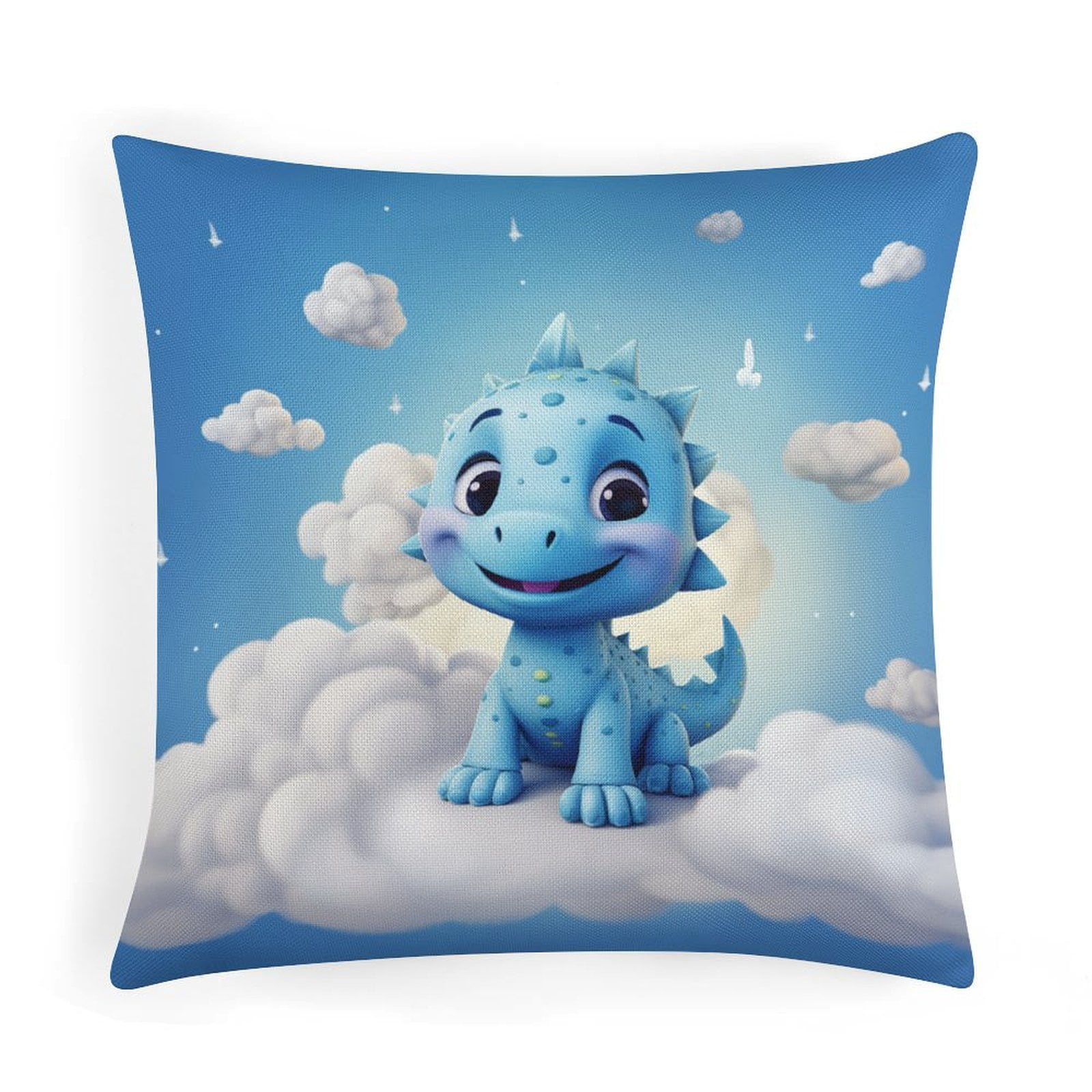 Cute Dinosaur On A Cloud Pillows Cover 18"x18" Jungle Animals Zippered ...