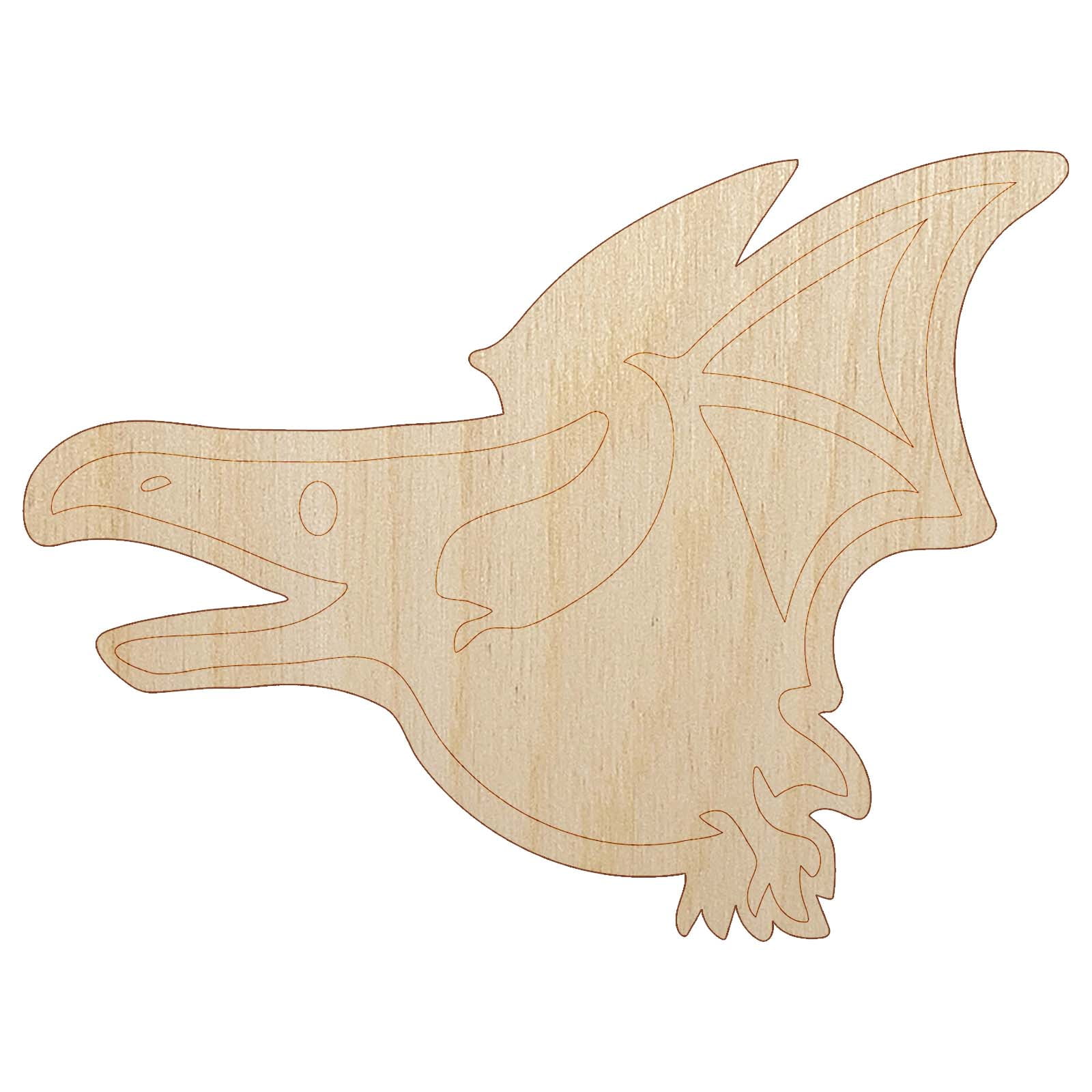 Cute Dinosaur Pterodactyl Pteranodon Flying Wood Shape Unfinished Piece ...