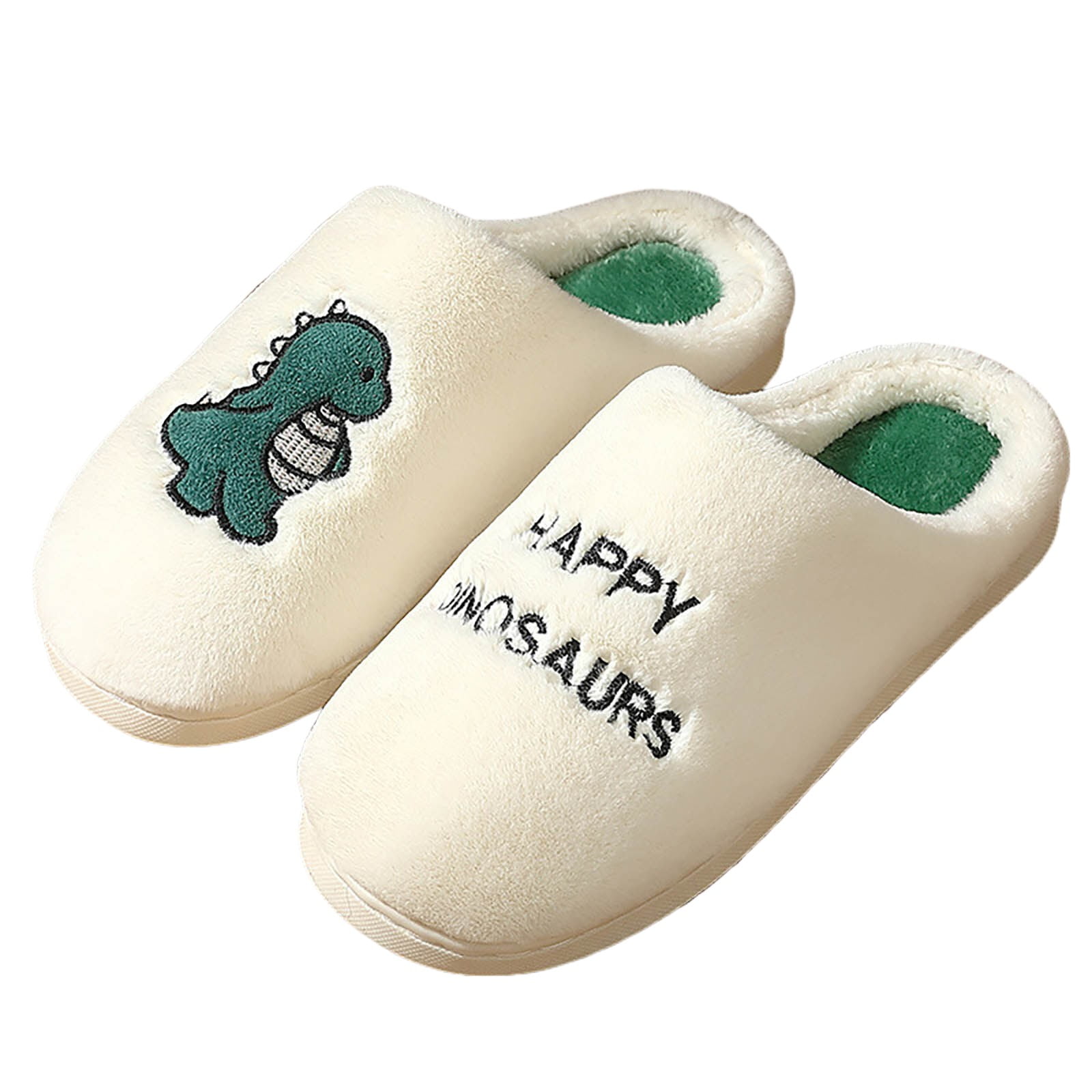Cute Dinosaur Slippers for Women Couples Indoor Comfortable Soft Cotton ...